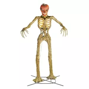 هالووین animatronics گھر جي تلفظ موڪلن giant sized inferno pumpkin skeleton