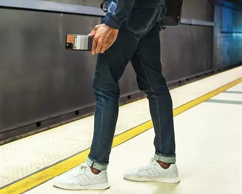 JIMMYCASE iPhone Wallet Case mit grauen Streifen