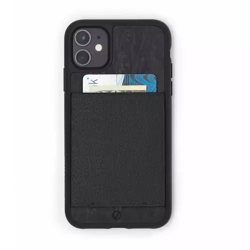 Étui portefeuille JIMMYCASE pour iPhone en érable noir