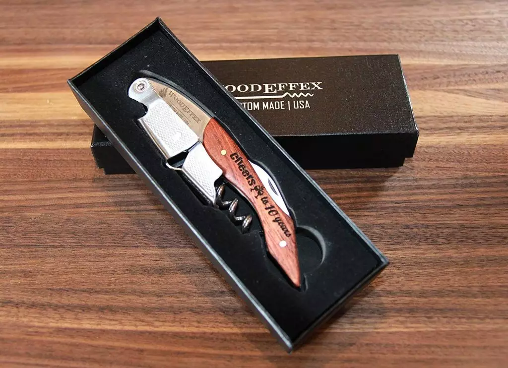 WoodEffex Personalized Waiters Corkscrew