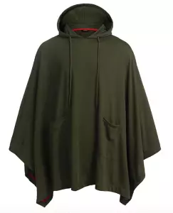 կանաչ պոնչո hoodie