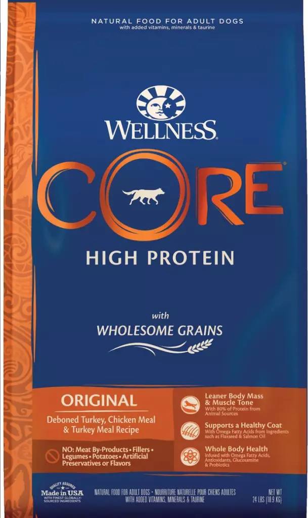 Wellness CORE Biji-bijian Sehat Resep Asli Makanan Anjing Kering Protein Tinggi