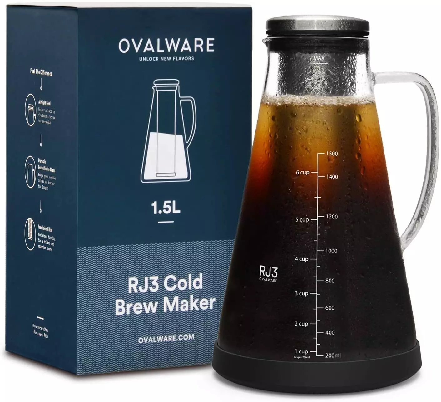 เครื่องทำกาแฟเย็น Ovalware Airtight Cold Brew Iced Coffee Maker