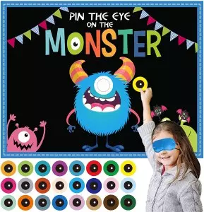 Joy Bang Halloween Pin The Eye on The Monster Game, meilleurs jeux de fête d'Halloween