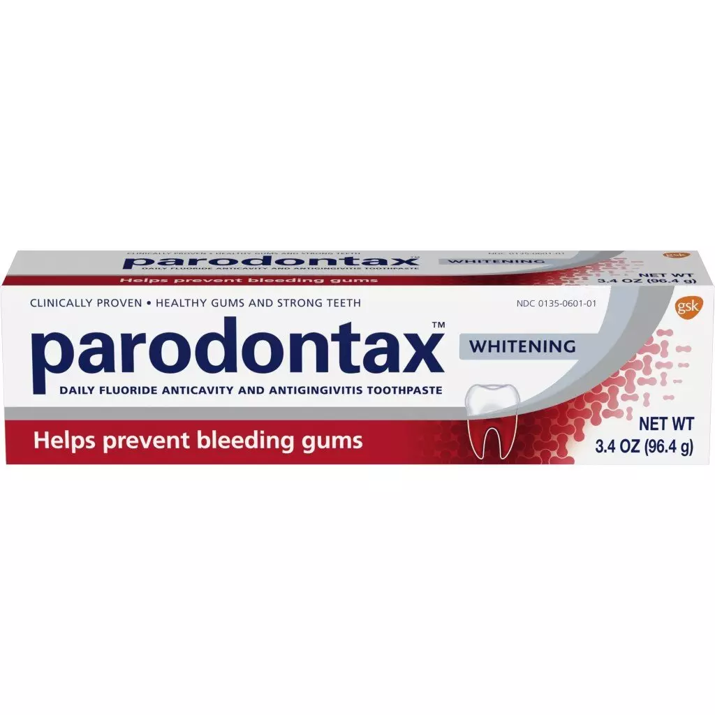 Parodontax սպիտակեցնող ատամի մածուկ արյունահոսող լնդերի համար