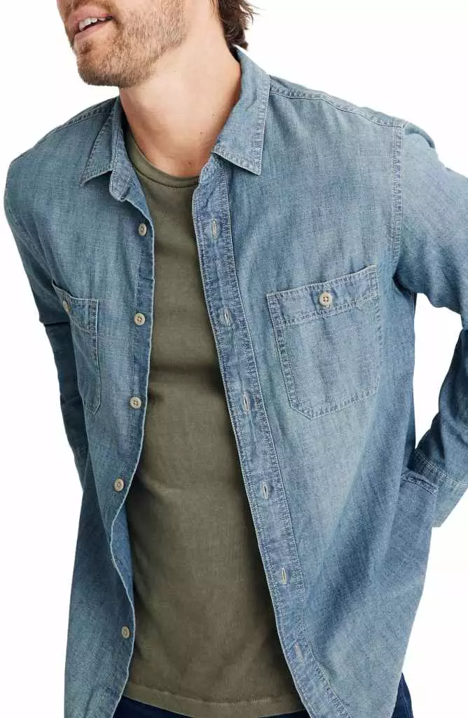 madewell chambray shirt mens nordstrom sale