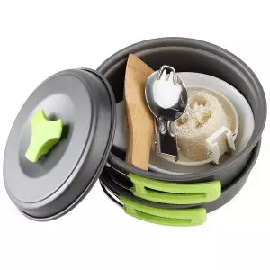 MalloMe 1 Lita Camping Cookware Mess Kit