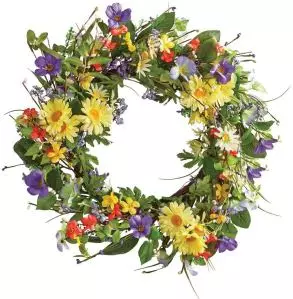 Koléksi Jsb Wild Daisy Floral Twig Door Wreath