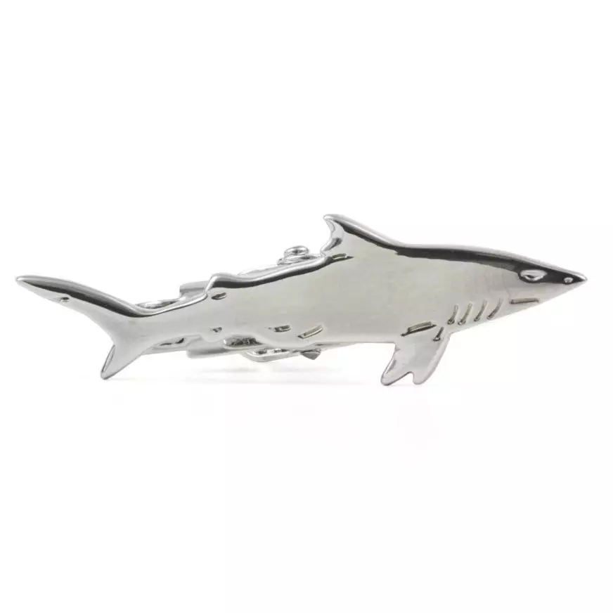 Срібна планка для краватки Shark