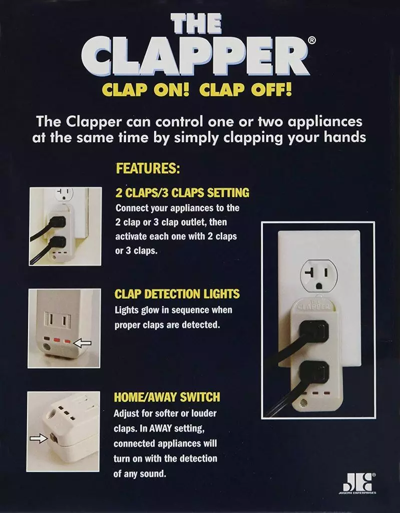 The Clapper box back, clapper review