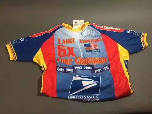 Lance Armstrong ondertekend herdenkingsshirt