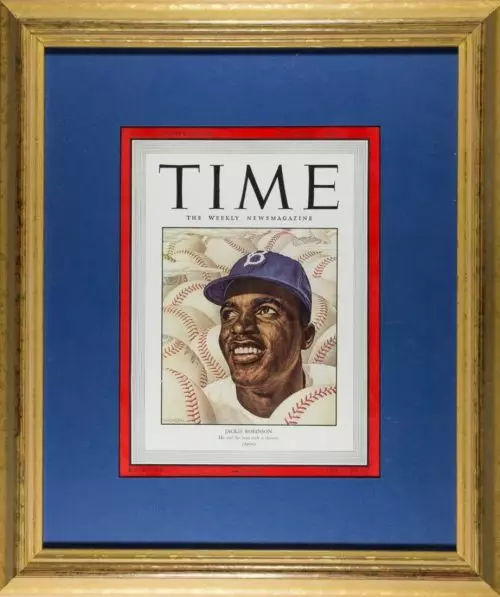 Framed Jackie Robinson TIME Magazine Cover
