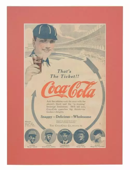 Vintage Coca-Cola baseball reklame