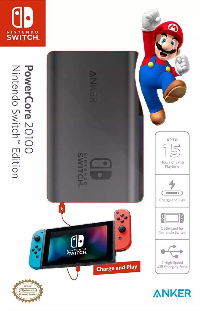 Anker-PowerCore-20100-Nintendo-Switch-lādētājs