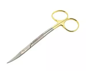 La Grange 弧形镀金手柄牙科手术牙龈剪刀