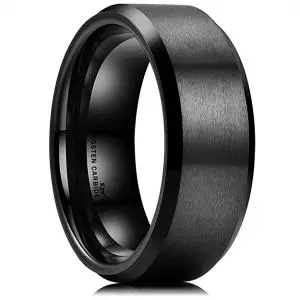 King Will Basic muški vjenčani crni volfram prsten