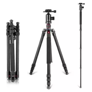 Täze uglerod süýümli kamera Tripod we Monopod