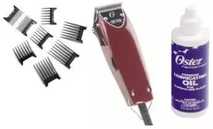 oster profesionali plaukų kirpimo mašinėlė su plastikinėmis plaukų segtukais ir kirpimo aliejumi