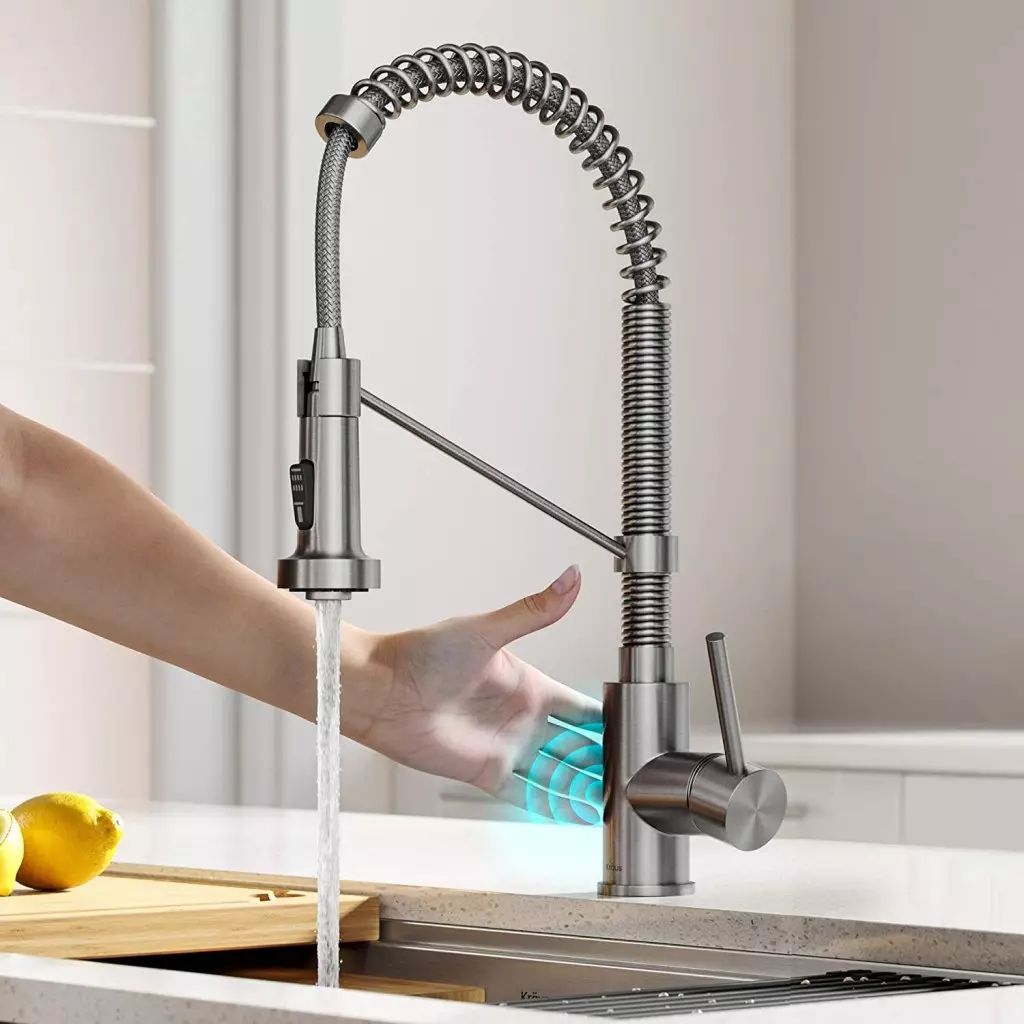 Kraus Bolden Touchless Pull-Down Single Handle 18-Inch Kitchen Faucet