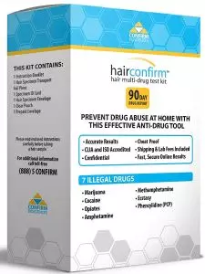 Kit de prueba de drogas para el folículo piloso HairConfirm, informe de 90 días con 7 drogas probadas