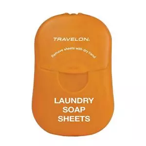 fulls de detergent de roba de viatge travelon