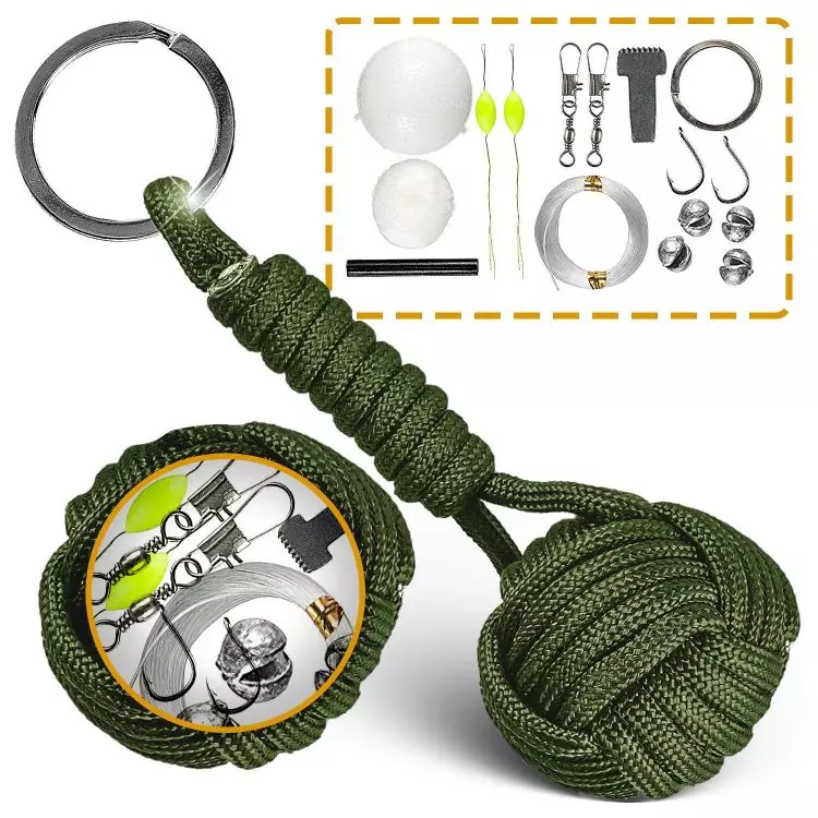 balıkçılık paracord anahtarlık hayatta kalma aracı