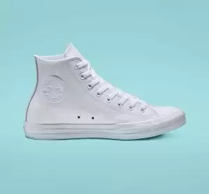White Converse Leather High