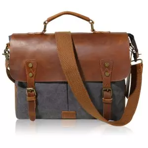 Borsa per laptop in tela vintage in pelle Lifewit,