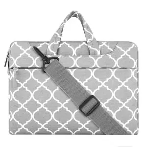 Mosiso Quatrefoil शैली कॅनव्हास फॅब्रिक लॅपटॉप बॅग