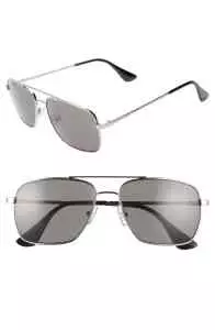 แว่นกันแดด Silver Aviator Men's