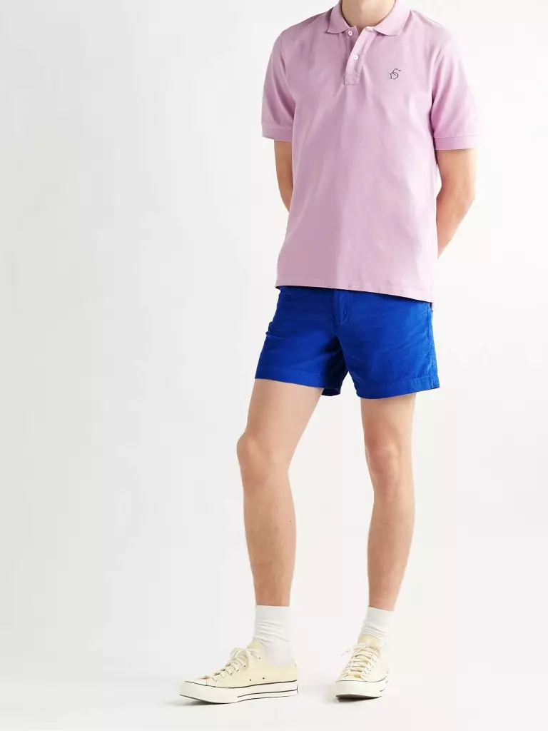 Drakes-Slim-Fit-pana-cotó-pantalons curts xinès