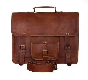 Brown Leather Briefcase Txiv neej