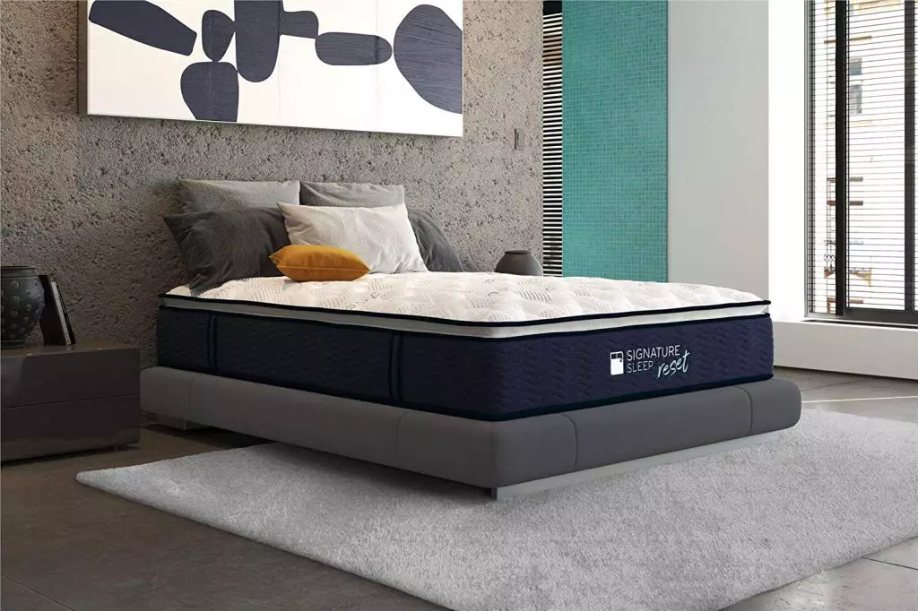 Signature Sleep Reset ໝອນ Nanobionic Pillow Top Hybrid Amazon