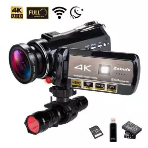 4K Wifi Full Spectrum Camcorder Tare da Infrared Vision