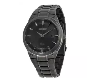 Solar Black Sunray Dial Black Ion-plated Watch Men's