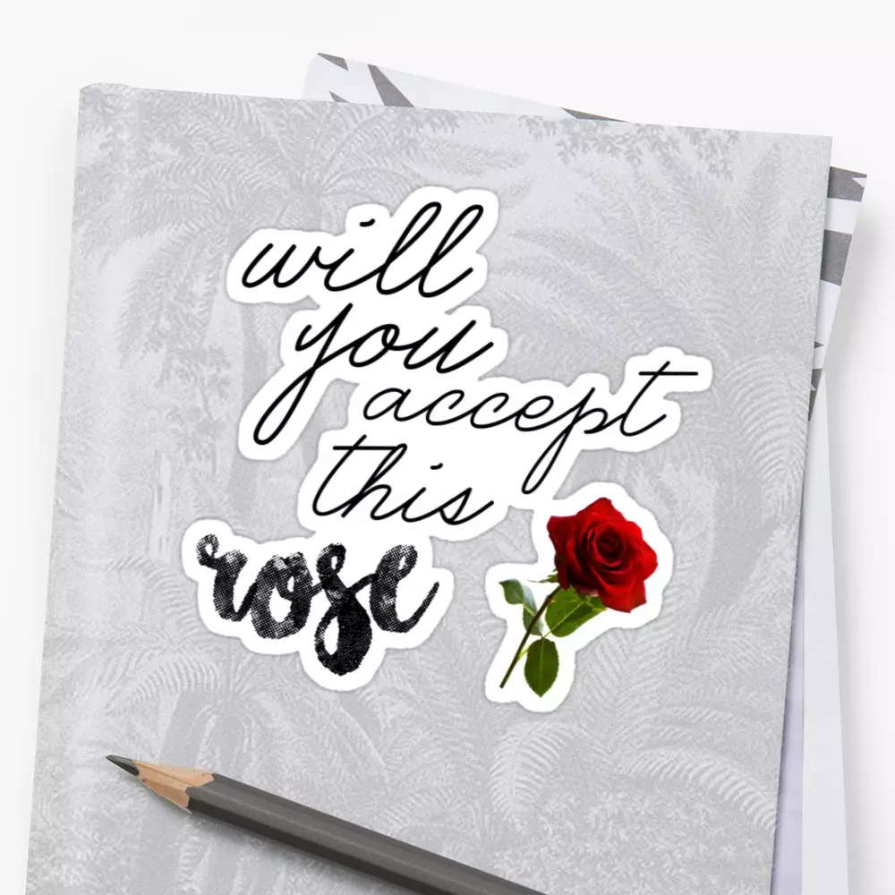 सर्वोत्तम भेटवस्तू चाहते बॅचलोरेट बॅचलर स्टिकर तुम्ही हा गुलाब स्वीकाराल का