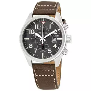 Leather Strap Watch Men's Citizen