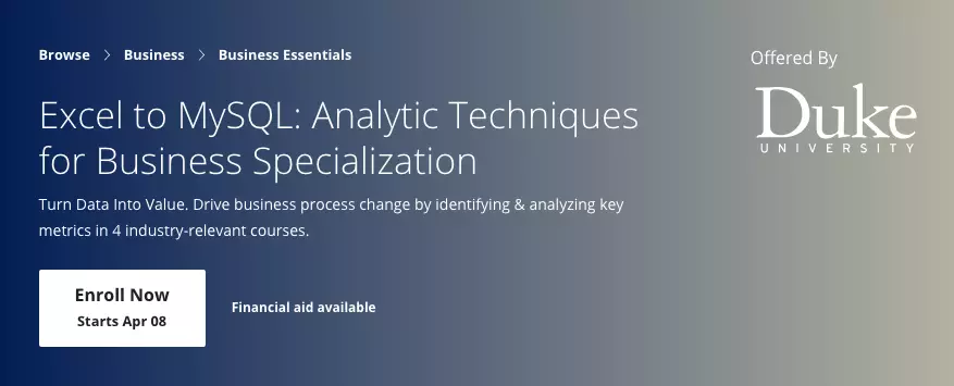 excel analyse MySQL