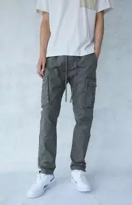 PacSun Utility Olive Slim Cargo buxur