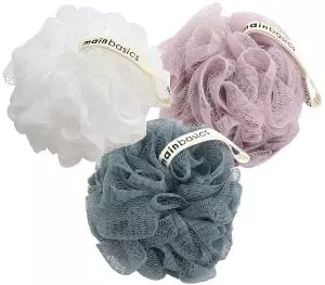 MainBasics ബാത്ത് ഷവർ Loofah Sponge Pouf