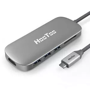 HooToo USB C miðstöð, 6-í-1 úrvals USB C millistykki