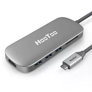 HooToo USB C Hub, 6-i-1 Premium USB C-adapter