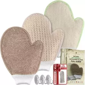 exfoliating gloves ကျန်းမာရေးအတွက် အကောင်းဆုံး loofah mitts အစုံပါ။