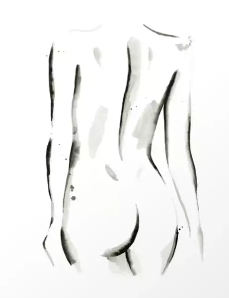 Tinte waschen nackt Wand Kunstdruck